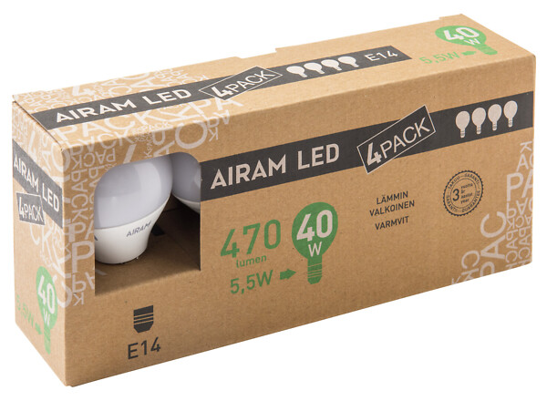 AIRAM LED 4 PACK 5,5W MAINOS - Tavaratalo Mainio verkkokauppa