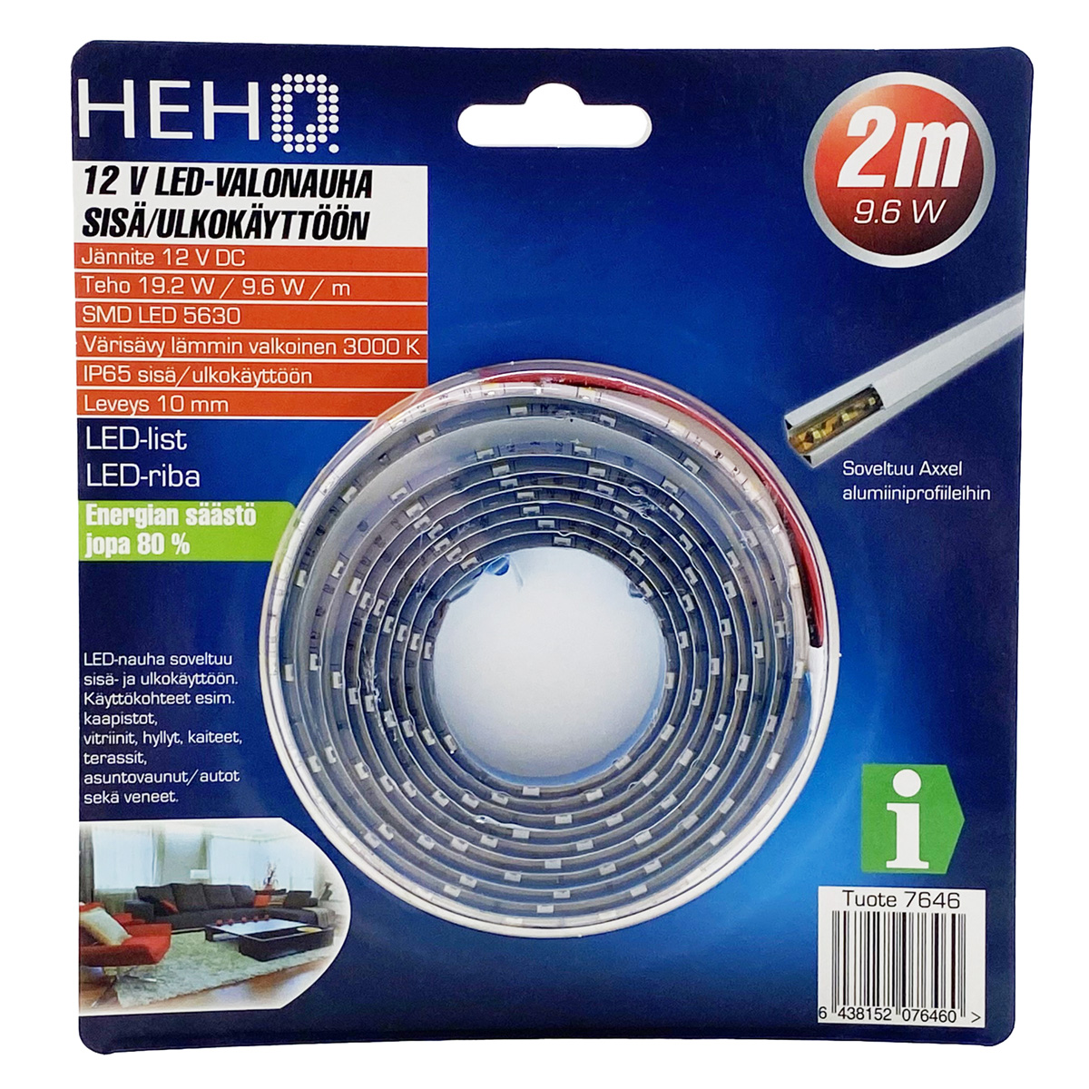 LED NAUHA 2M 9,6W 12V - Tavaratalo Mainio verkkokauppa