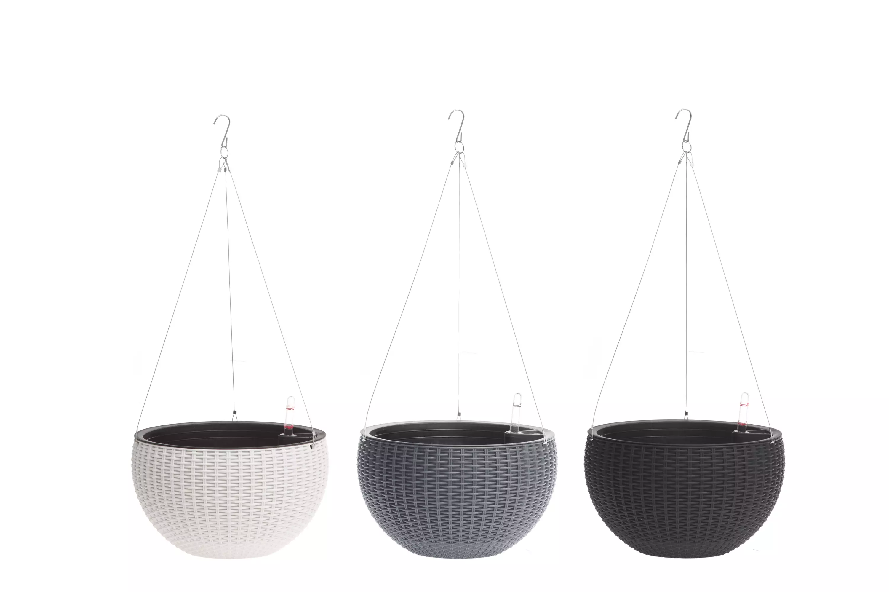 4Living Amppeli Palmikko kestokastelu 26 cm Musta, harmaa, valkoinen ...